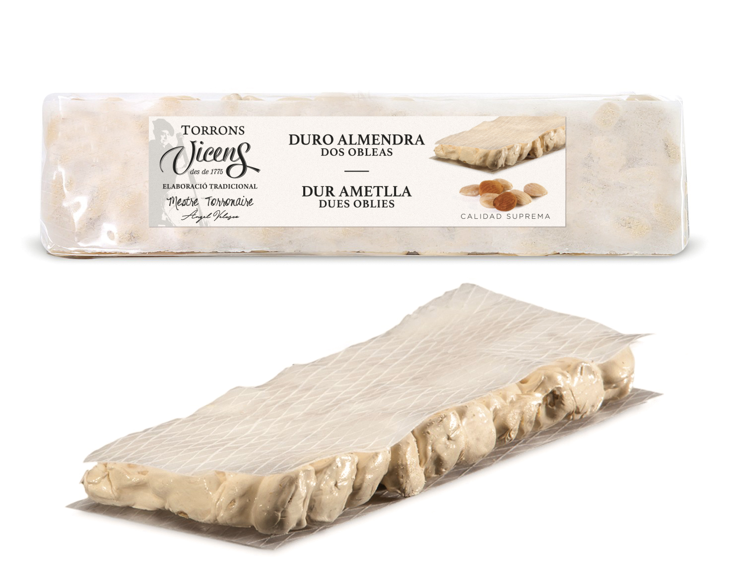 Turrón Duro Almendra (2 Obleas - 2 Barras) 300g